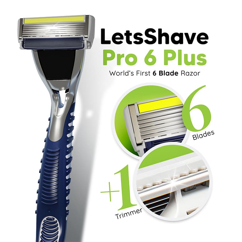 Pro 6 Plus Razor - World's First 6-Blade Razor For Men – LetsShave