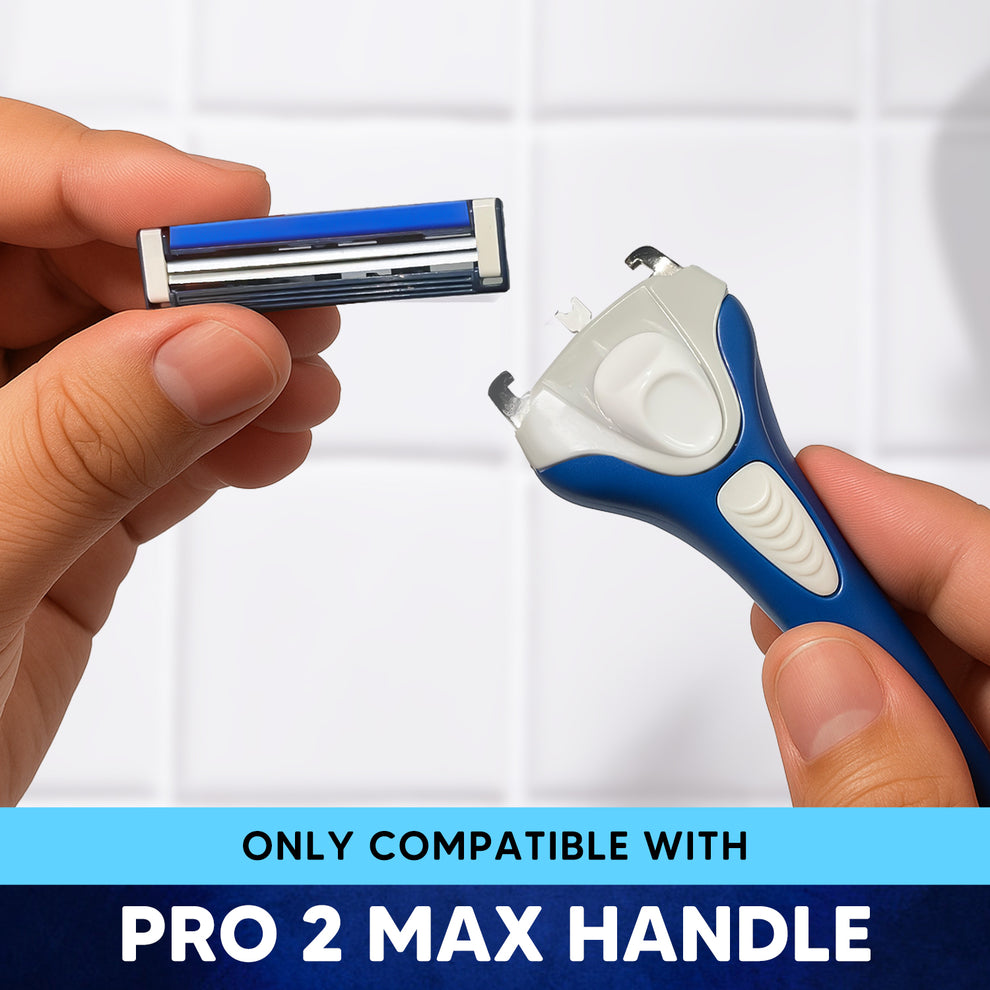 Pro 2 Max Razor Blades (Pack of 10) | Diamond-Hard Twin Blades with Al ...
